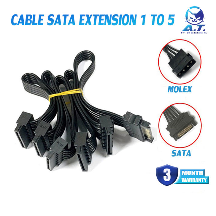 สายขยายช่อง Sata Extension Cable 1 to 5 SATA Power Cable Durable 4 Pin ...