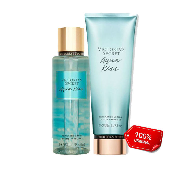 VS AQUA KISS Fragrance Set - Mist 250mL & Lotion 236mL - Victoria Secret Aqua Kiss perfume for ...