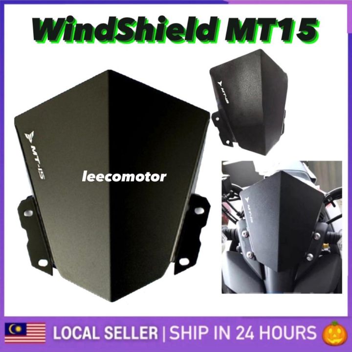 Yamaha MT15 Windscreen VISOR / WINDSHIELD MATT BLACK CNC ALLOY ...