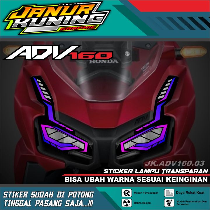 STIKER Alis lampu ADV 160/ variasi list mata lampu, list lampu motif ...