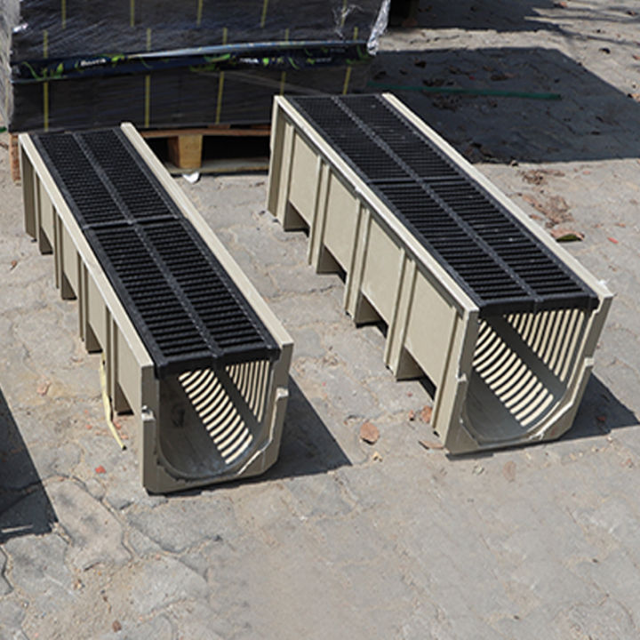 Finished drain U-shaped groove resin kitchen courtyard gutter sewer ...