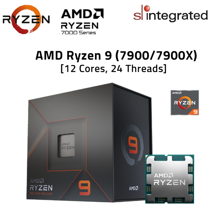 AMD Ryzen 9 7000 Series AM5 Desktop Gaming Processor - [7900/7900X] [12 ...