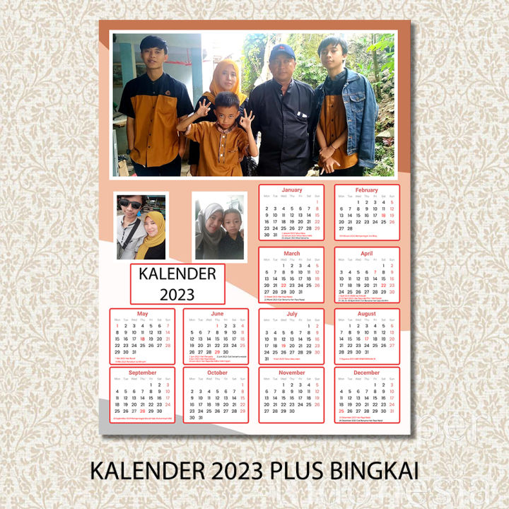 KALENDER 2023 PLUS BINGKAI TINGGAL GANTUNG DI DINDING KALENDER CUSTOM ...