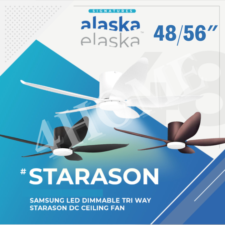 ALASKA STARASON+ DC Ceiling Fan 5 Blades with optional LED Light 48"/56 ...