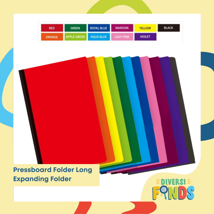 5 pcs Pressboard Folder Long Expandable Folder Color- Asstd Colors ...