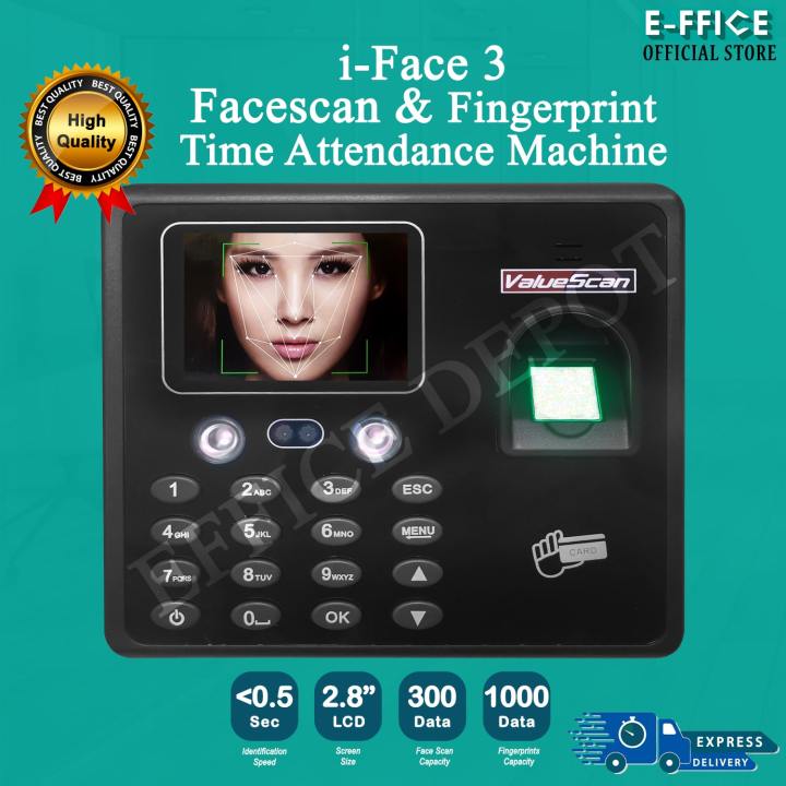 Effice Depot - i-Face 3 Face Scan & Fingerprint Time Attendance / Time ...