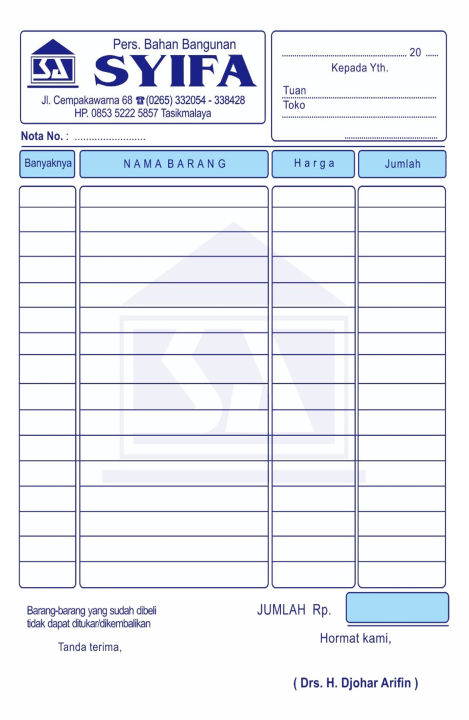 NOTA CUSTOM 1 RANGKAP / NOTA OLSHOP NAMA SENDIRI 1 PLY (MIN 4 BUKU ...