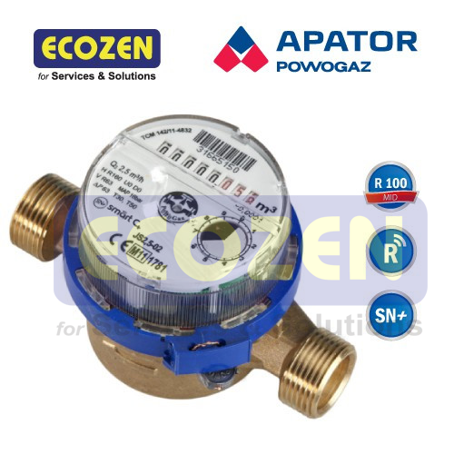 Đồng hồ đo nước lạnh có kiểm định Apator | Model JS4 02 - gồm 2 khớp ...