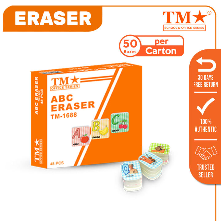 TM | 50 boxes ABC Eraser by 48 pcs (TM-1688) | Lazada PH