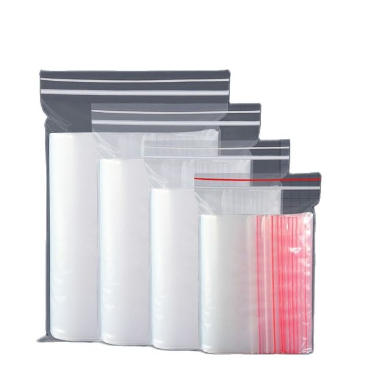 100 Pcs Zip Lock Plastic Bags / Reclosable Transparent Bag / Clear ...
