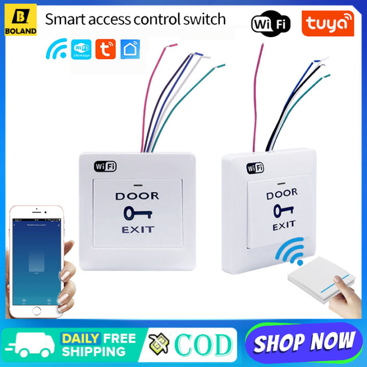 Boland Tuya WiFi Door Exit Button Wireless Release Push Switch For Electronic Door Lock Sensor ...