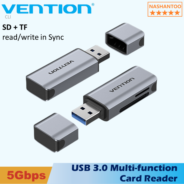 Vention 2-in-1 USB 3.0 A Card Reader (SD + TF) 512GB High Capacity ...