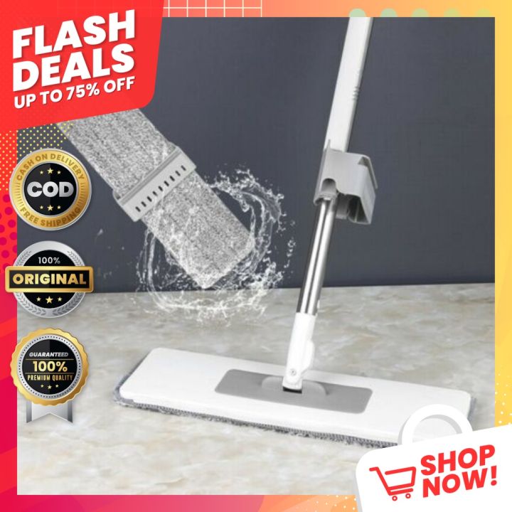 Handy Man Original Flat Mop With Bucket Free Hand Washing Lazy Mop ...