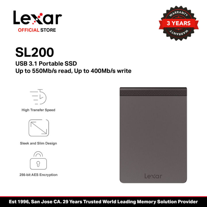 Lexar SL200 1TB USB 3.1 Portable External SSD Solid State Drive | Lazada PH