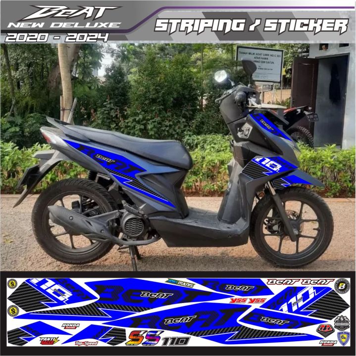 STRIPING MOTOR HONDA NEW BEAT DELUXE ISS 2020 / 2023 VARIASI STRIPING ...