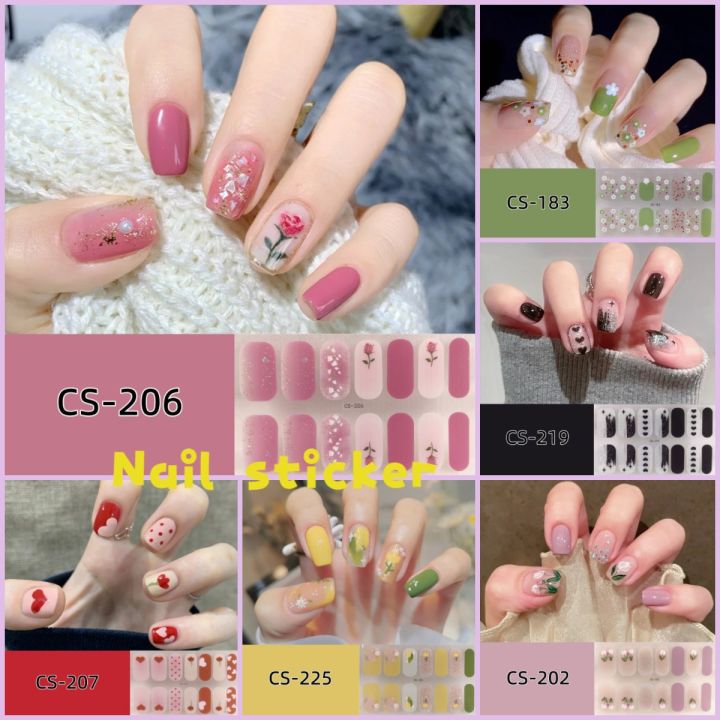 14pcs/set CS Series Cute Nail Sticker Cartoon Gold foil Fashion ...