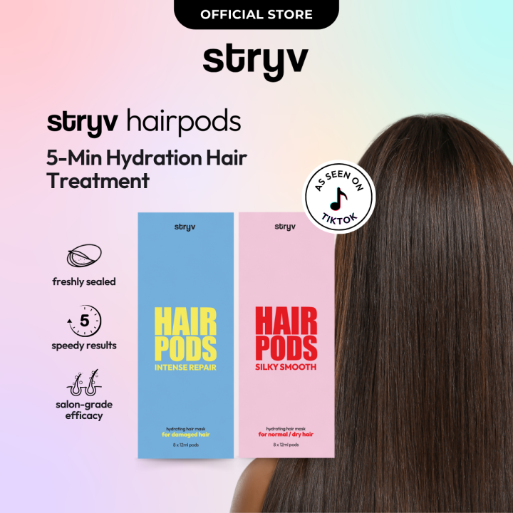 Stryv Hair Pods - 5 Minute Miracle Mask | 8 x 12ml Mask Pods | Intense ...