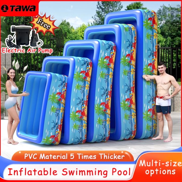 【5 Layers Thickening】Inflatable Swimming Pool for Kids with Electric ...
