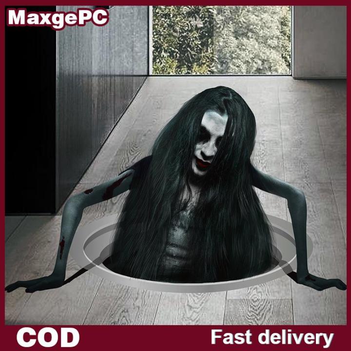 MaxgePC สติกเกอร์ติดผนัง3D พื้นลายผีฮาโลวีนน่ากลัวของตกแต่งภายในที่ลอก ...