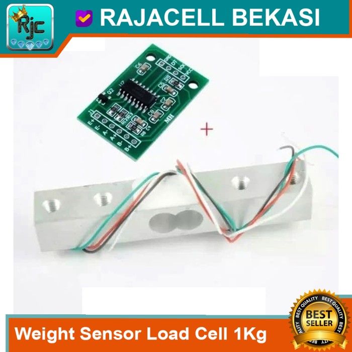 Weight Sensor Load Cell 1Kg Sensor Berat + HX711 24bit Driver | Lazada ...