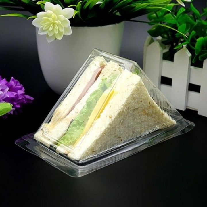 RORA - (50/100 Pcs) Sandwich Box with Lock | Bakery Disposable Plastic ...