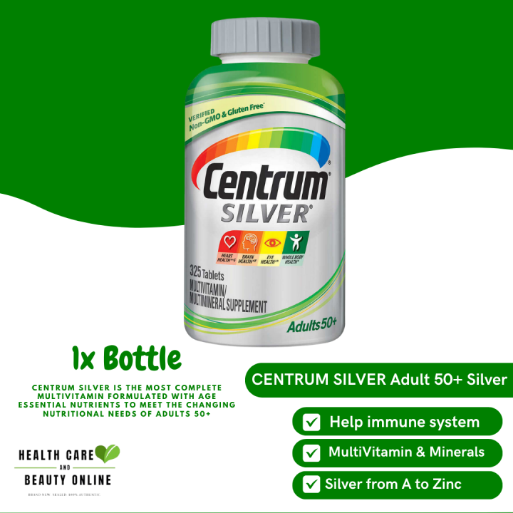 CENTRUM SILVER Adult 50+ Multivitamins 325tablets ( Free 1 sachet ...