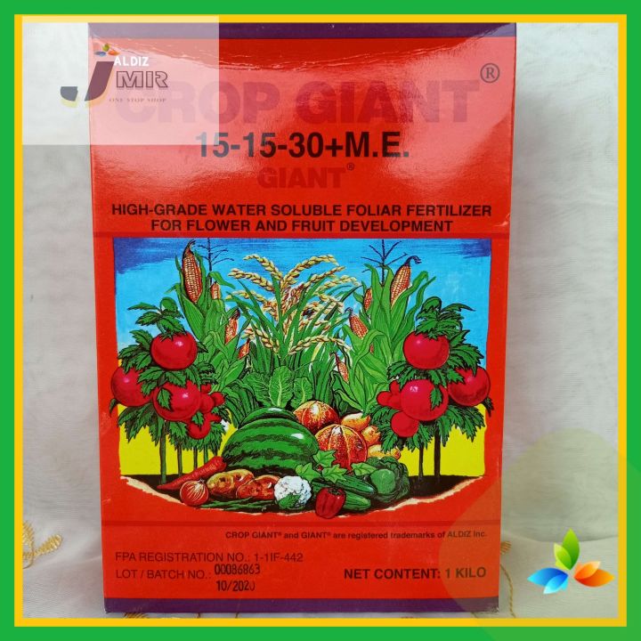 Crop Giant High Grade Water Soluble Foliar Fertilizer NPK 15-15-30 (1 ...