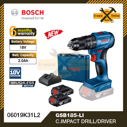 Bosch Cordless Impact Drill Battery 18V GSB185-LI Cordless Impact ...