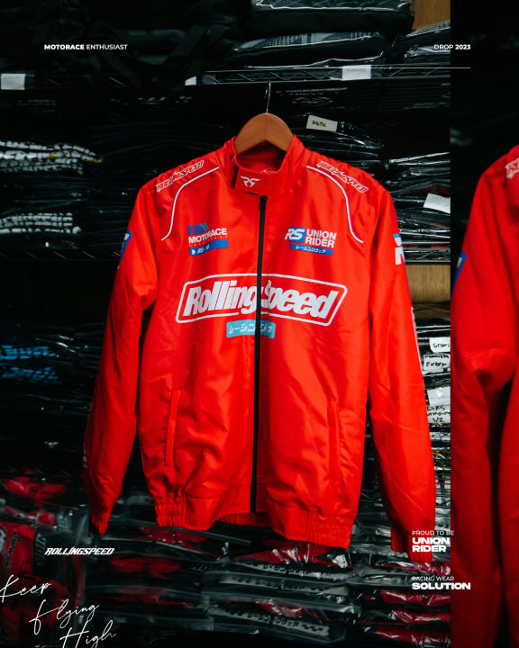 Rollingspeed Nascar Jakcket Class Red | Jaket Motor Merah | Lazada ...
