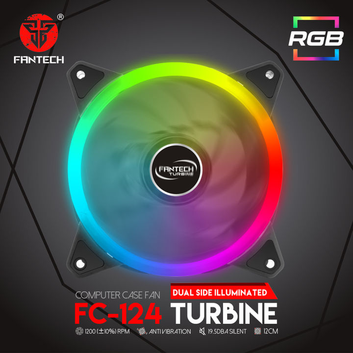 Fantech FC-124 Turbine Computer Case Fan 1200 RPM Antivibration CPU ...