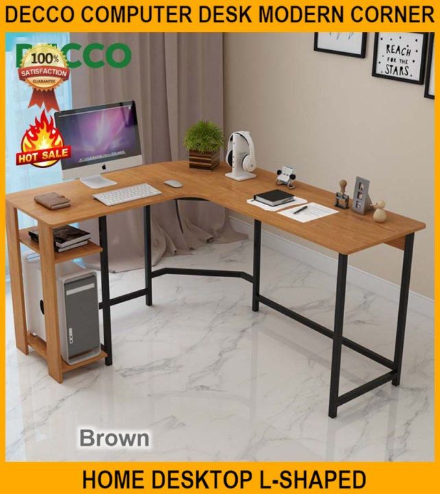 Decco Computer Desk Modern Corner Desk Home Desktop Desk L-shaped Table ...