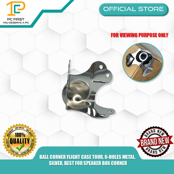 BALL CORNER FLIGHT CASE TOUR, 6-HOLES METAL, SILVER, BEST FOR SPEAKER ...