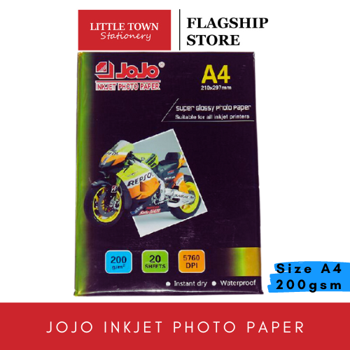 Jojo Super Glossy Photo Paper 200gsm A4 / 20sheets | Lazada PH