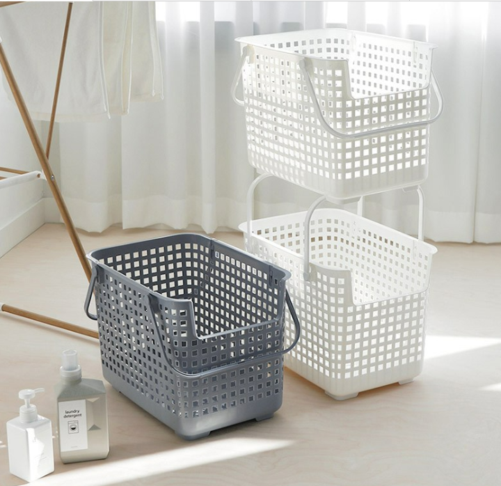 [Made in Korea] Stackable Laundry Basket (2 Colors) Large Capacity 2 ...