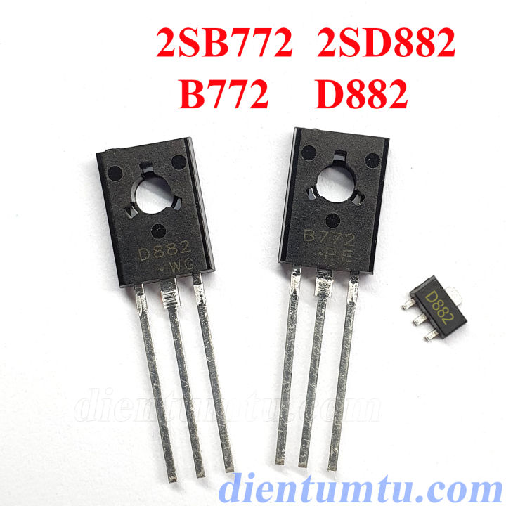 Transistor B772 - TO126 PNP 3A/40V và D882 NPN - TO126 , SOT-89 - 2SB772 2SD882 -Linh Kiện bán ...