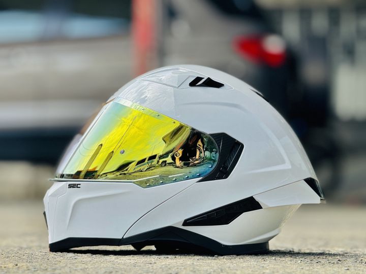 SEC Revive Solid Modular Dual Visor Helmet with Free Extra Clear Visor ...