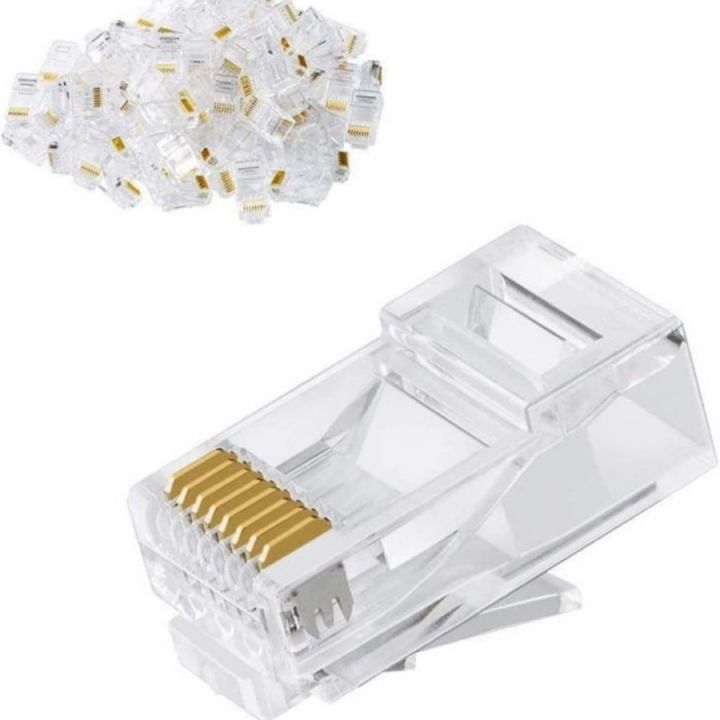 CONNECTOR RJ45 CAT 5 TRANSPARANT 50 PCS JACK KONEKTOR RJ 45 CAT5 ...