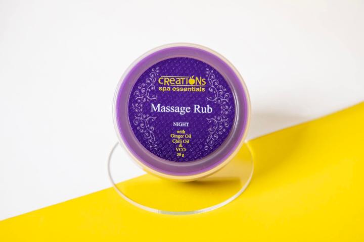 Creations Spa Essentials Massage Rub available 50g and 10g NIGHT ...