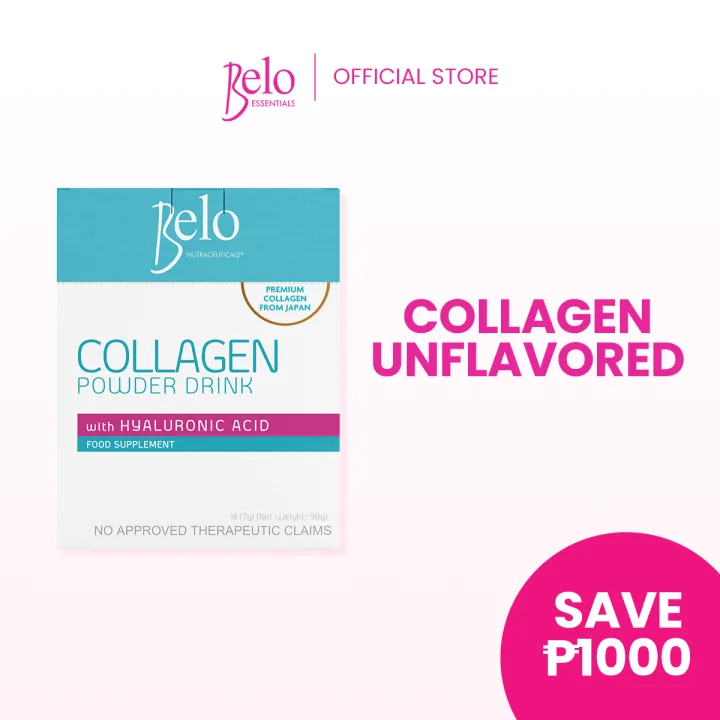 Belo Nutraceuticals Collagen Powder Drink Unflavored, Box of 14 Sachets ...