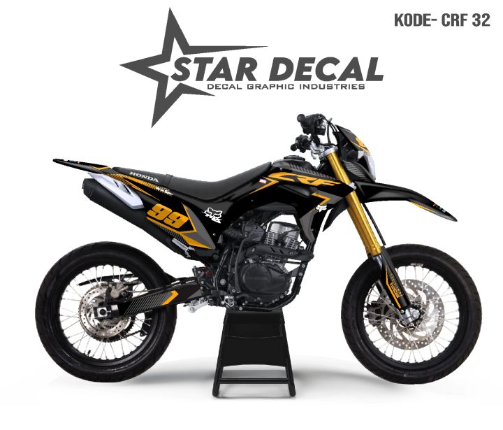STAR DECAL | Decal CRF Full Body | Sticker CRF Full Body | Hitam Kuning ...