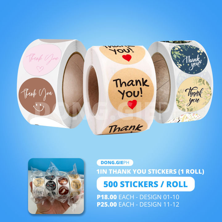 [500 PCS] 1IN Thank You Labelling Round Stickers | Lazada PH