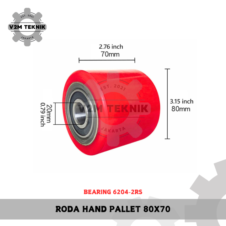 Roda Hand Pallet 3 Ton 80 X 70 NYLON PU / Roda Hand Lift 80X70 MM ...