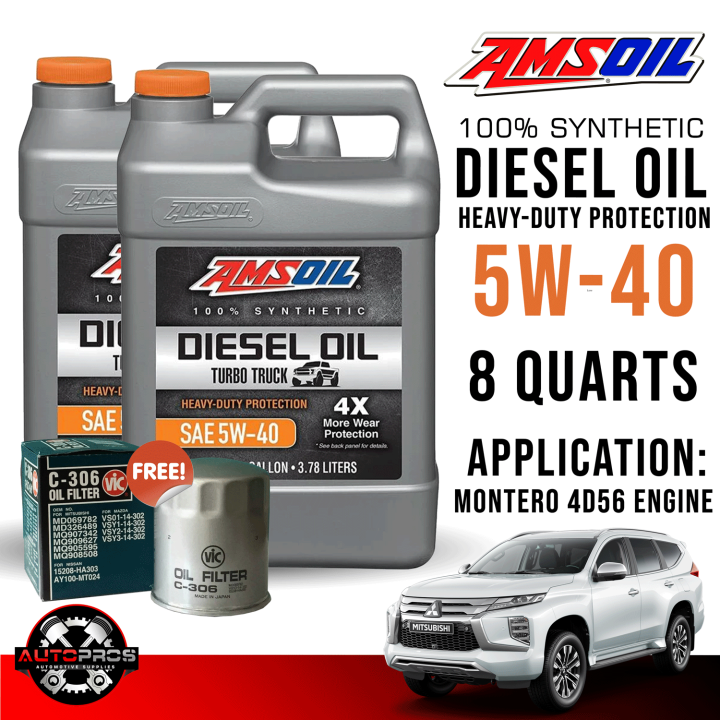 AMSOIL 5W-40 Heavy-Duty Turbo Truck Fully 100% Synthetic Diesel Oil 8 ...
