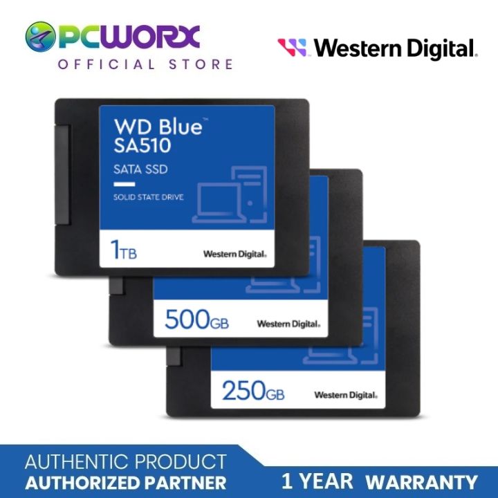 Western Digital SA510 2.5" Blue SATA III Solis State Drive | 250GB / 500GB / 1TB SSD | Internal ...