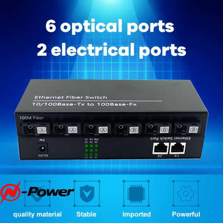 [In Stock] N-Power 6 SC Port 2 RJ45 10 / 100M Fiber Switch Ethernet ...