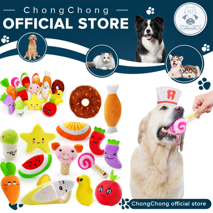 CHONG CHONG Dog Chew Squeaky Toys for dog cat interactive plush toys ...