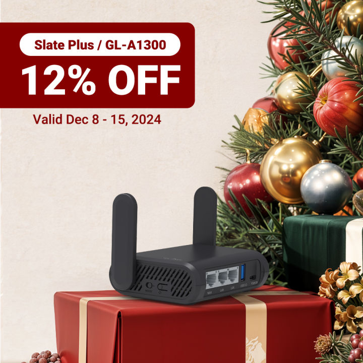 GL.iNet Slate Plus (GL-A1300)Wireless VPN Encrypted Travel Router– Easy ...