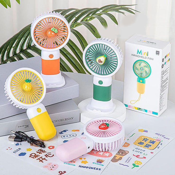 Kipas Angin Mini Genggam Motif Buah Lucu Dengan Dudukan HP Portable ...