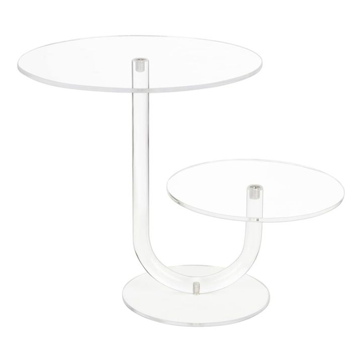 1 Piece 2 Tier Cupcake Display Stand Transparent Round Acrylic Cake ...