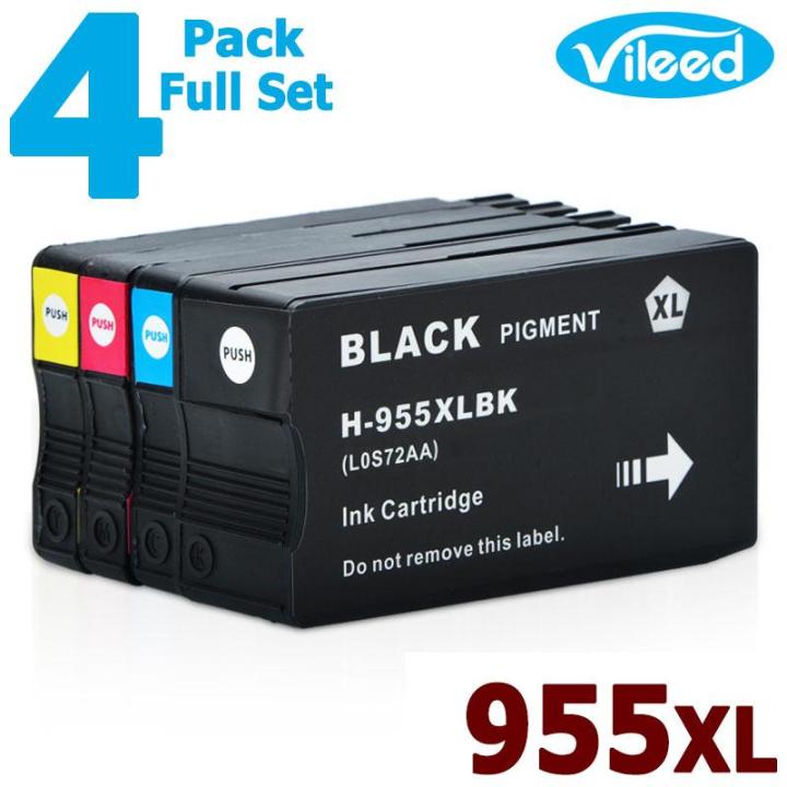 【Malaysia Spot】 4 Pack 955Xl Full Set Ink Cartridge 955 Xl Black Cyan ...